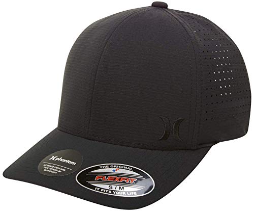 Hurley Men's Caps - Phantom Ripstop Curved Bill Baseball Hats for Men (S-XL), Size Large-X-Large, Black/Black
