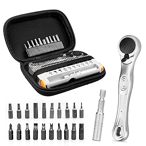 LESOVI Bike Tool Mini Ratchet Tool Set - Reliable and Stylish Multitool Repair Kit for Road and Mountain Bikes - Versatile EDC Multi Tool for Your Bicycle, Home or Work