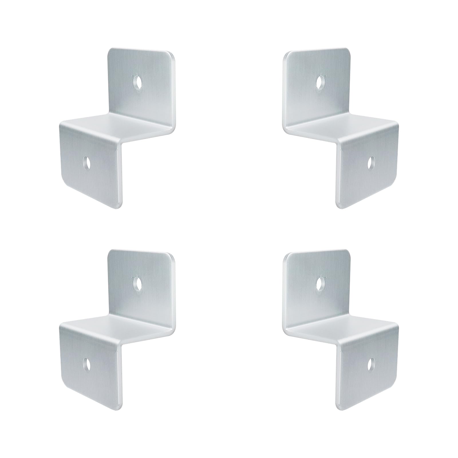 KUMGROT 4 Sets Solar Panel Brackets Aluminum Alloy Z Brackets for Solar Panels Roof RV Boat Off Grid, Silver