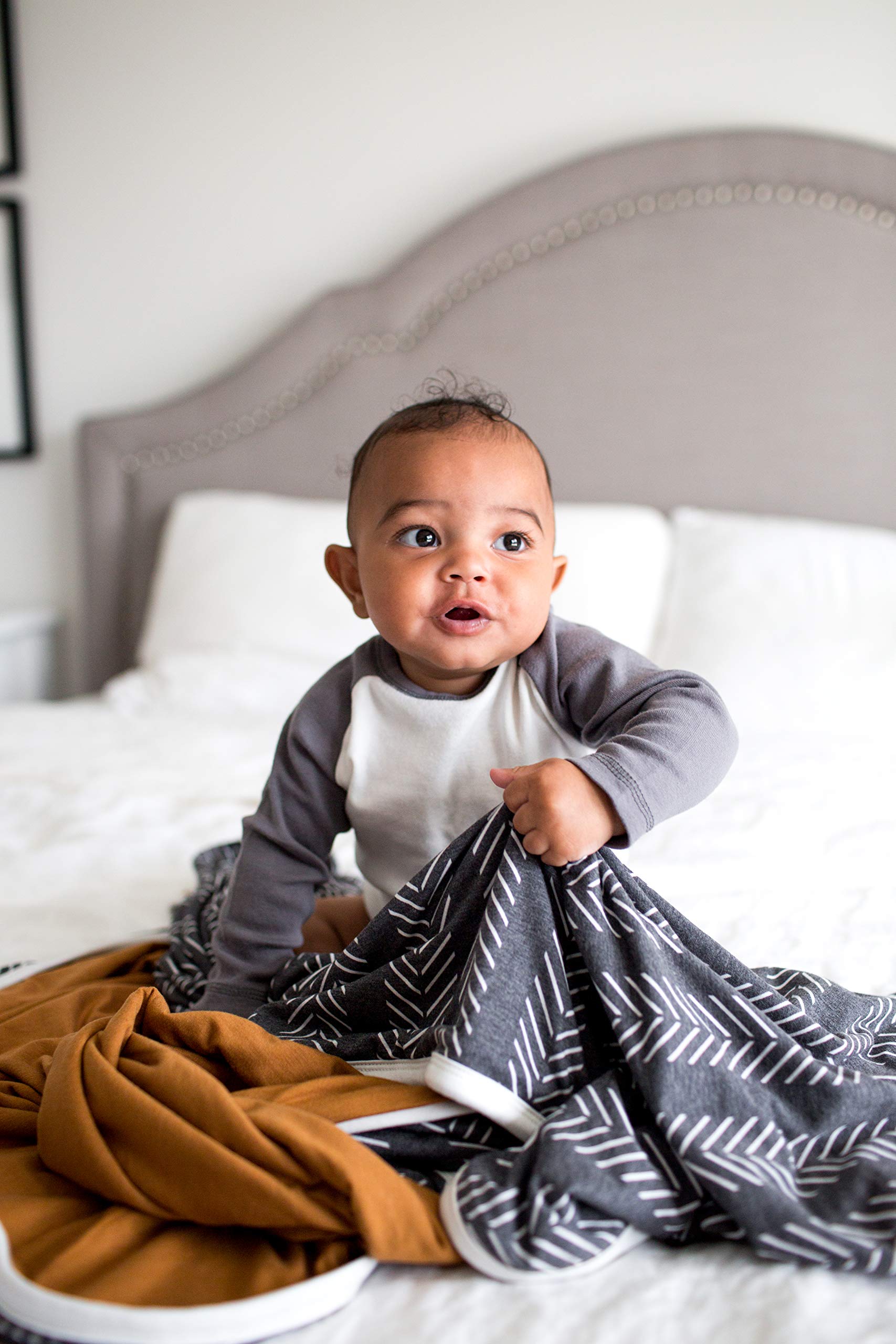 Large Premium Knit Baby 3 Layer Stretchy Quilt Blanket Canyon by Copper Pearl