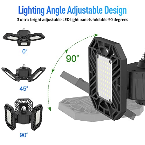 Rufbjkd Aluminum LED Garage Lights. Including 300LED Garage Light 2 Packs and 60W LED Garage Light 2 Packs