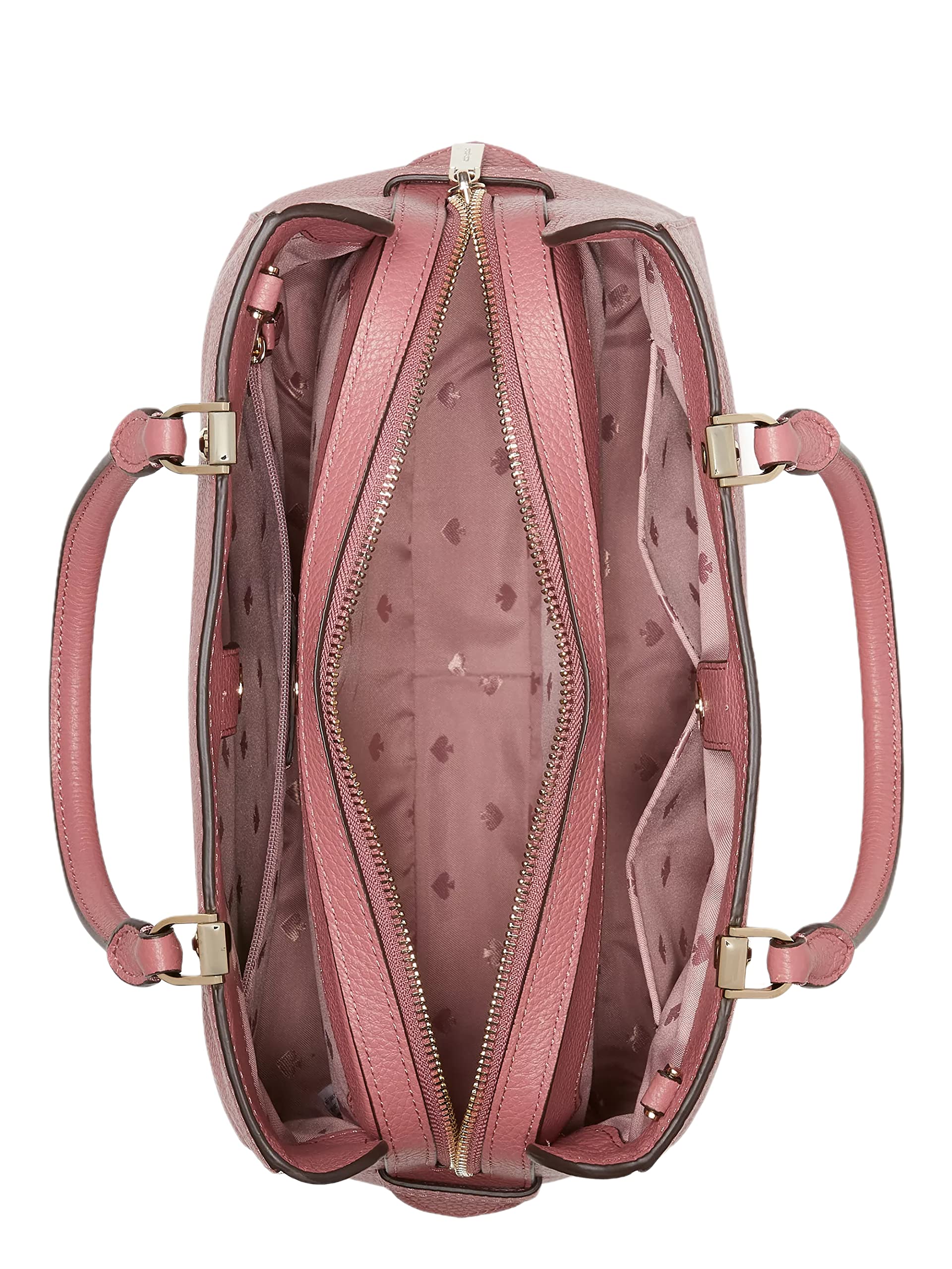 Kate Spade New York Leila Medium Triple Compartment Satchel Pebbled Leather Handbag, Pomegranate