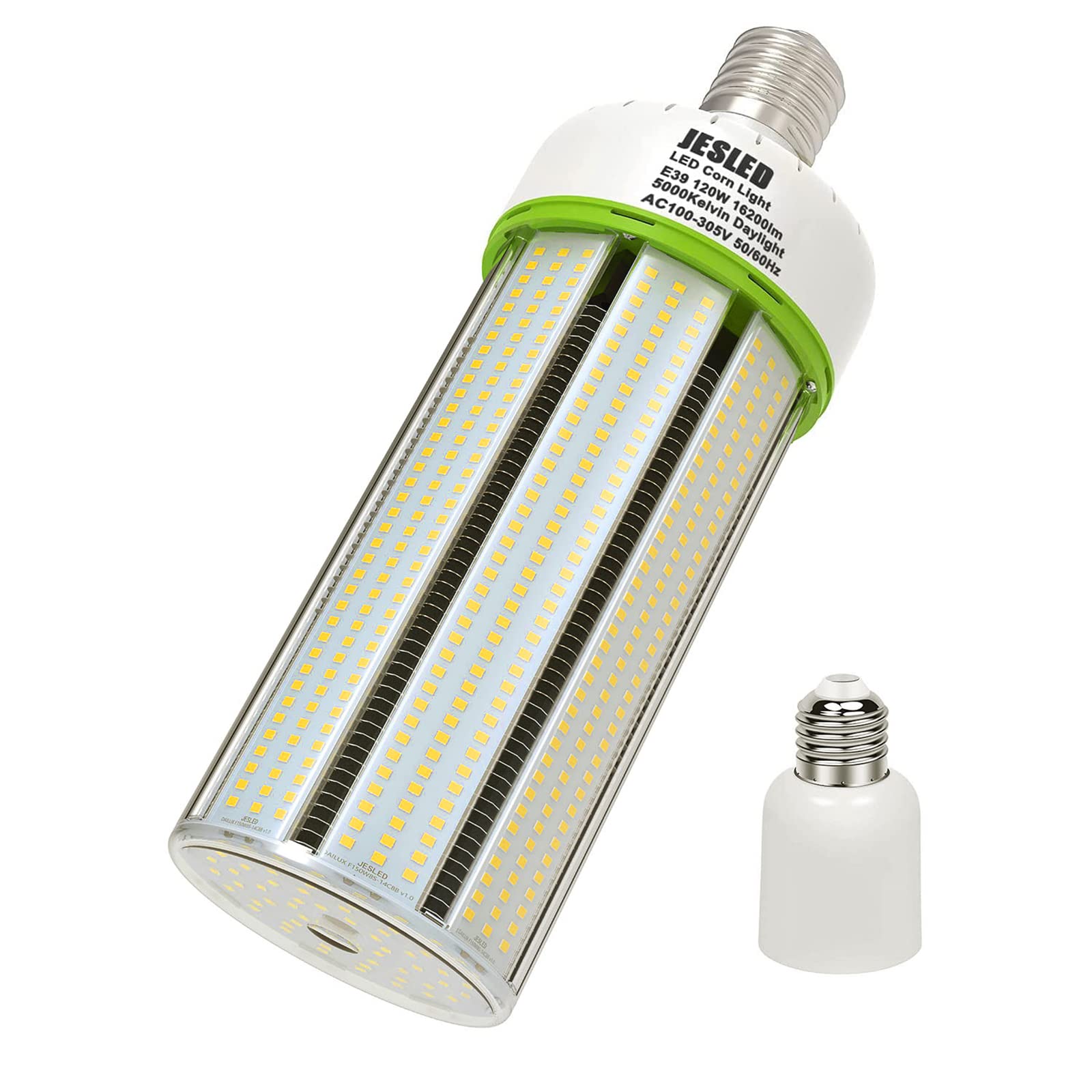 JESLED 120W LED Corn Cob Light Bulb, 5000K Daylight E26/E39 Mogul Base Corn Bulb Replacement Metal Halide HPS CFL HID Lamp for Large Area Lighting Warehouse Parking lot Canopy High Bay Light