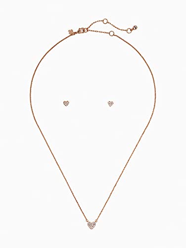 Kate Spade New York Yours Truly Pave Studs and Mini Pendant Necklace Set with Box