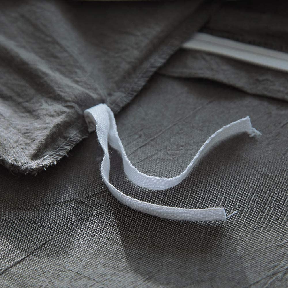 Grey Duvet Cover King, 100% Washed Cotton Linen Like Textured 3 Pieces Grey Bedding Set, Solid Color Simple Style Duvet Cover, Luxury Relaxed Feel Natural Wrinkled Breathable Soft Comfy (Grey, King)