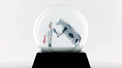 Mad Cow Snow Globe - Weird Gift Cow Snow Globe Gifts for Chefs - Handmade, Unusual Gift Snowglobe