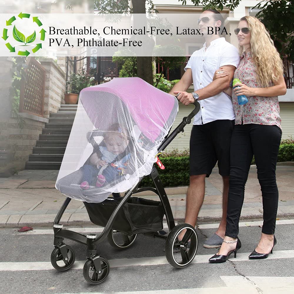 Jolik(2 Pack) Mosquito Net for Stroller Carriers Car Seats Cradles, Universal Size, High-Density Stroller Mosquito Net…