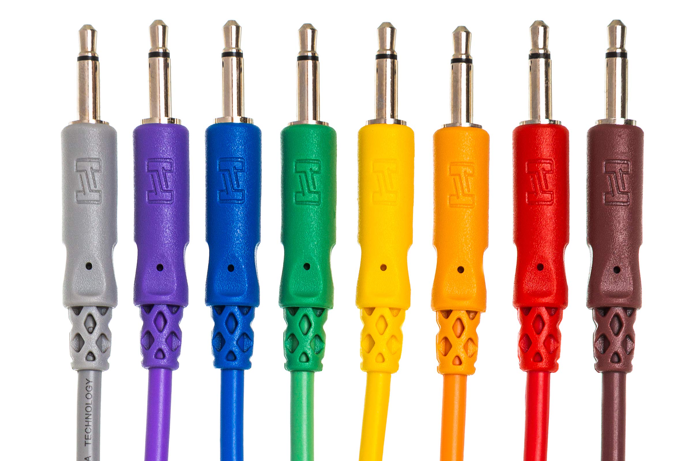HOSA Technology GMM-105 Knucklebone Adaptor 3.5 MM X 6 CMM-830 3.5 mm TS to 3.5 mm TS Unbalanced Patch Cables, 1 Foot Bundle
