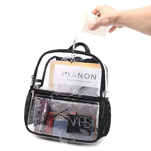 Imyth Clear Backpack Stadium Approved 12x6x12 Small Suitable for School,Concerts,Work,Sporting Events (Rainbow Powder)