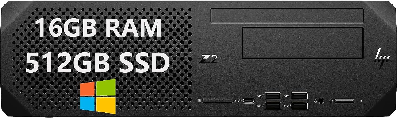 HP Z2 G5 SFF Small Form Factor Workstation Business Desktop (Intel 6-Core i5-10500 vPro (Beats i7-10510U), 16GB RAM, 512GB SSD) Type-C, Keyboard, Mouse, Display Port, Ethernet, Win 10 Pro/Win 11 Pro