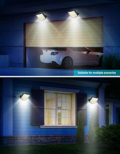 MPJ Solar Light for Outdoor, 106 LED Solar Light Outdoor with Motion Sensor, IP65 Waterproof, 120° Lighting Angle, Solar Wall Light for Garden with 16.5 ft Cable