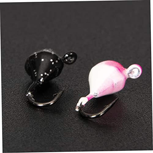 KANTANZE Ice Fishing Jigs Fishing Lures with Tackle Box for Walleye Perch 10PCS Pink.