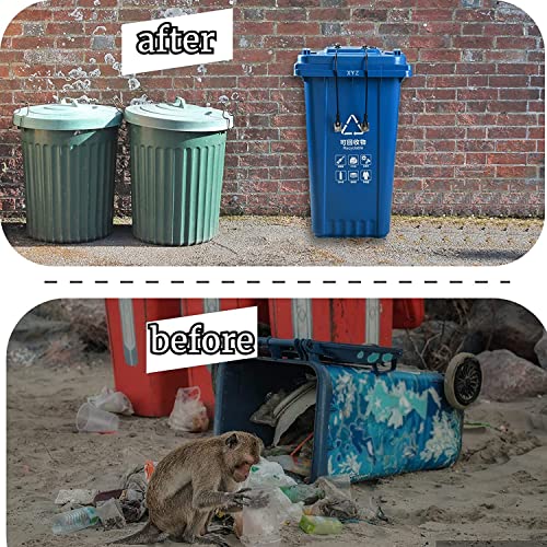 tofeer Trash Can Lid Lock,Heavy Duty Bear Proof Trash Can Lock Wire Rope Universal Lid Lock Cord Garbage Cans Latch Lock for Animals, Squirrels, Dogs, Raccoons