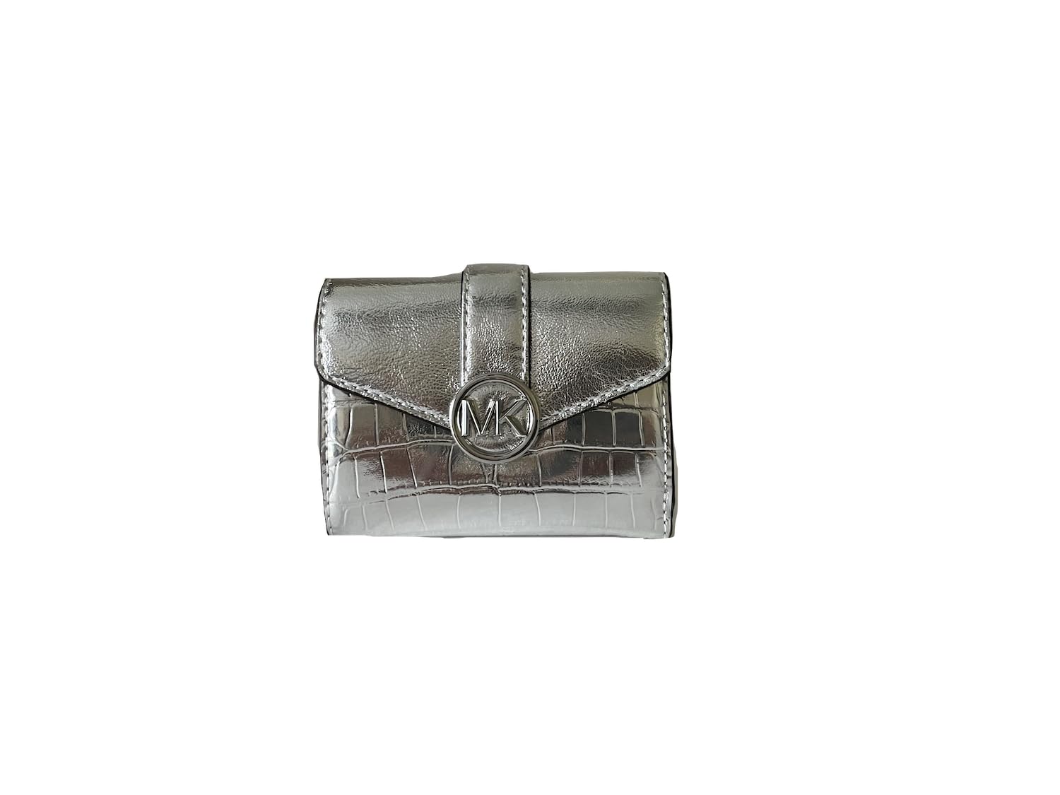 Michael Kors Carmen Medium Flap Wallet (Silver)