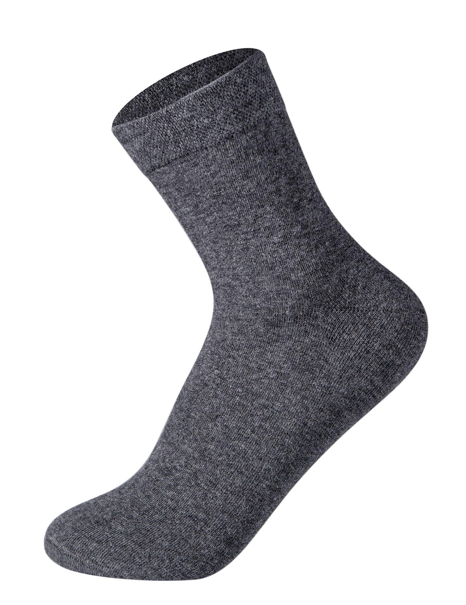 ITSOCKSKY Men's Running Socks Moisture Wicking Cotton Athletic CasualSocks Dark Gray (6 Pack)