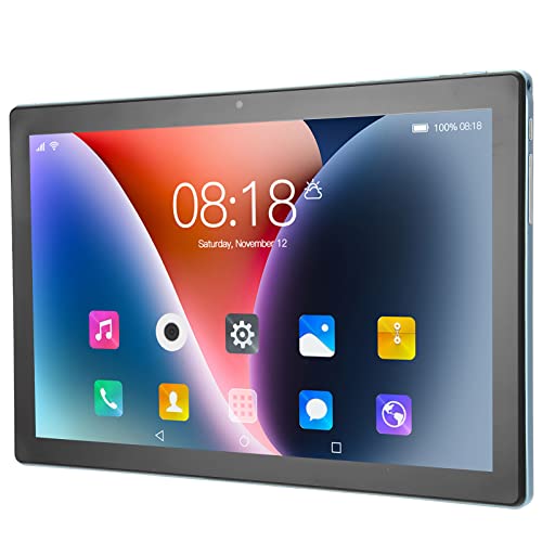 Jopwkuin 5G WiFi Tablet PC, 10.1 Inch Tablet Octa Core CPU Dual Cameras for Android 10.1 for Entertainment (Blue)