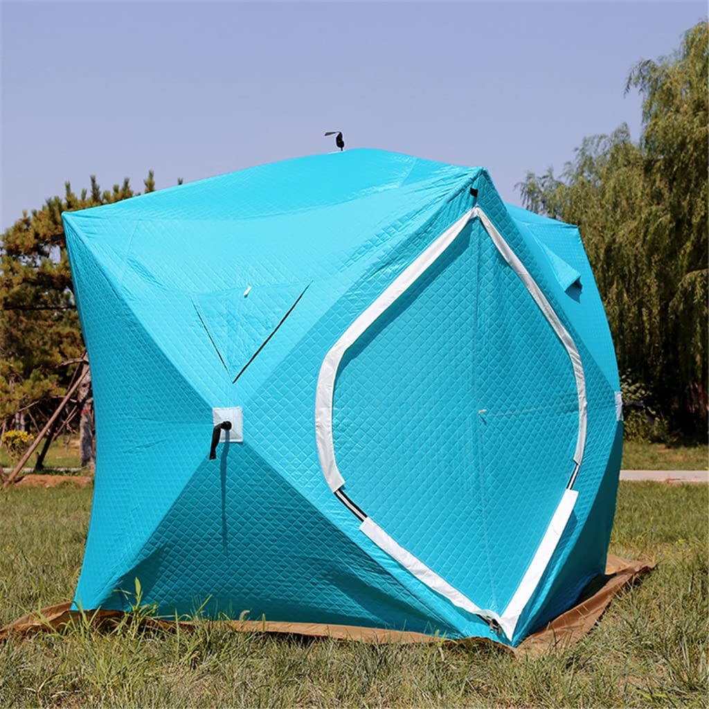 LMMDDP 3-4 People Winter Fishing Tent Thickened Winter Tent Cotton Ice Tent Windproof Automatic Tent Winter Fishing Camping