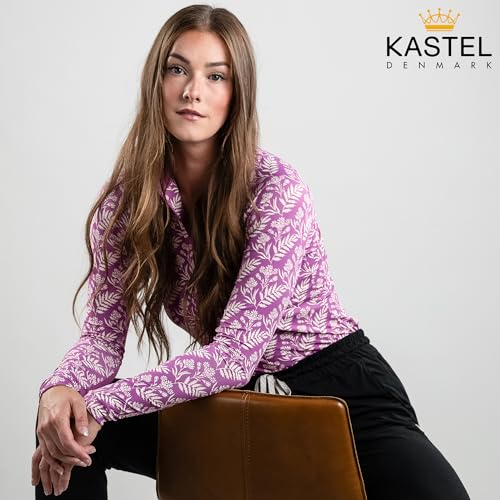Kastel Denmark Women's Lightweight Crewneck Sun Shirt | 1/4 Zip Athletic Tops | UPF 30+ Protection (Olive/Animal Print, Large)