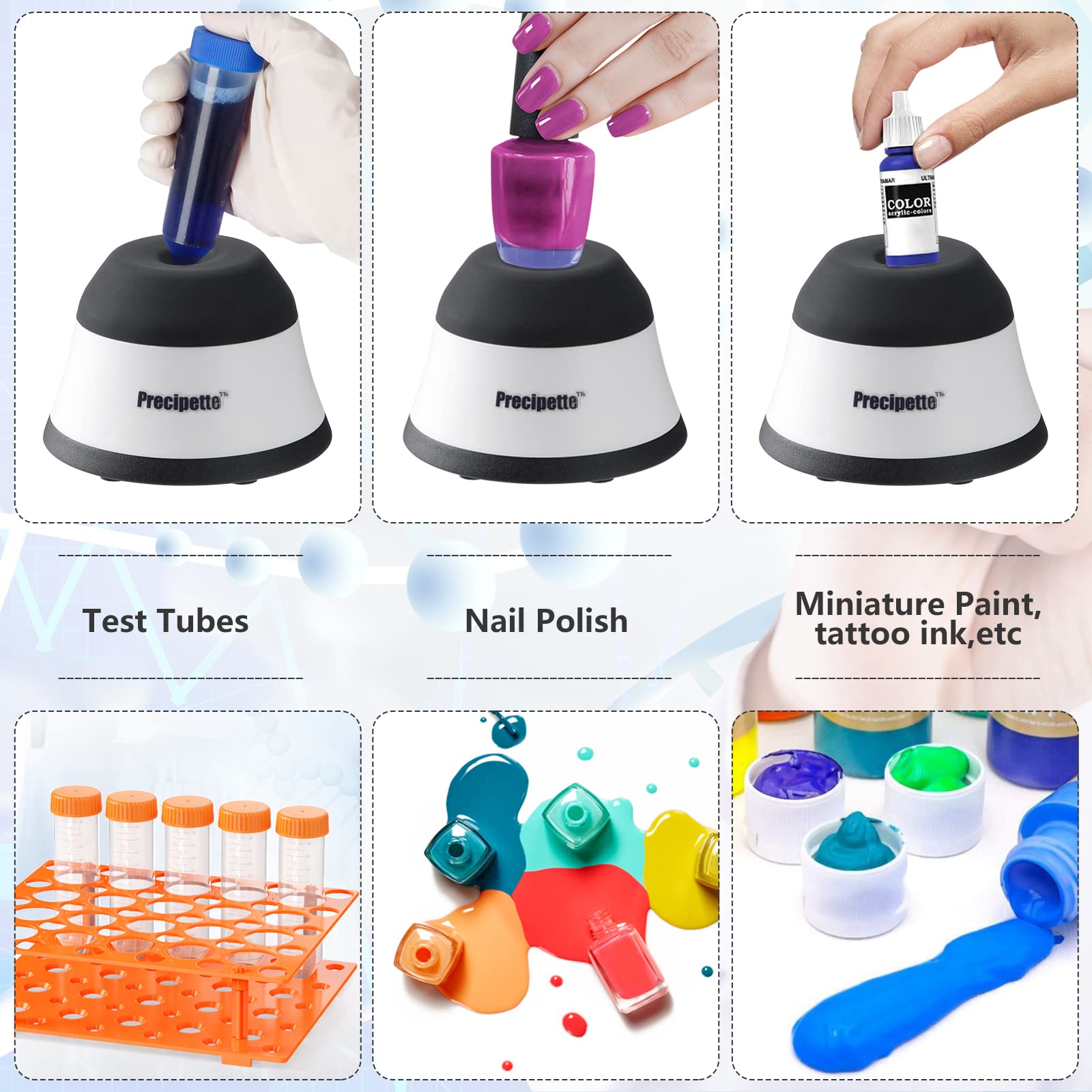Miniature Paint Shaker - Lab Vortex Shakers Model Paint Mixer, Mini Lab Vortex Mixer, Touch Function, Tattoo Ink Shaker Orbital Mixer Nail Polish Mixer Test Tube Mixer