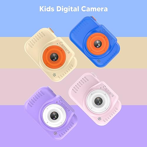 Jopwkuin Selfie Camera Toy, Portable Front Rear Lens Kids Digital Camera USB Rechargeable with 32G Card for Outdoor (Pink)