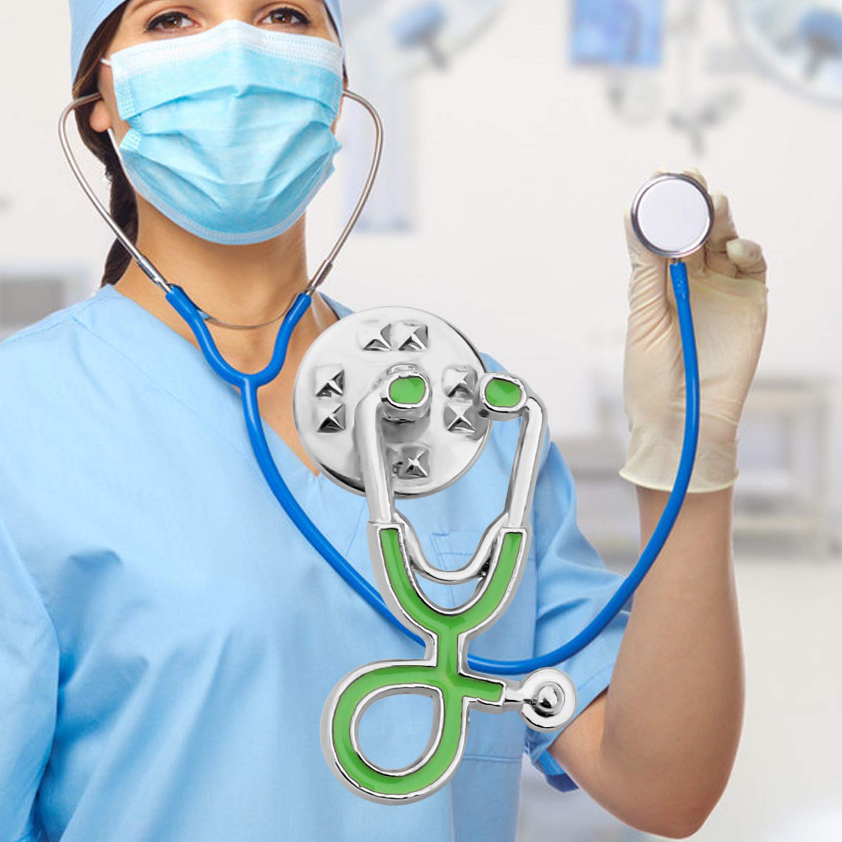 Nurse Stethoscope Enamel Pin Medical Doctor Nurse Stethoscope Brooches Christmas Gift (Pink-s)