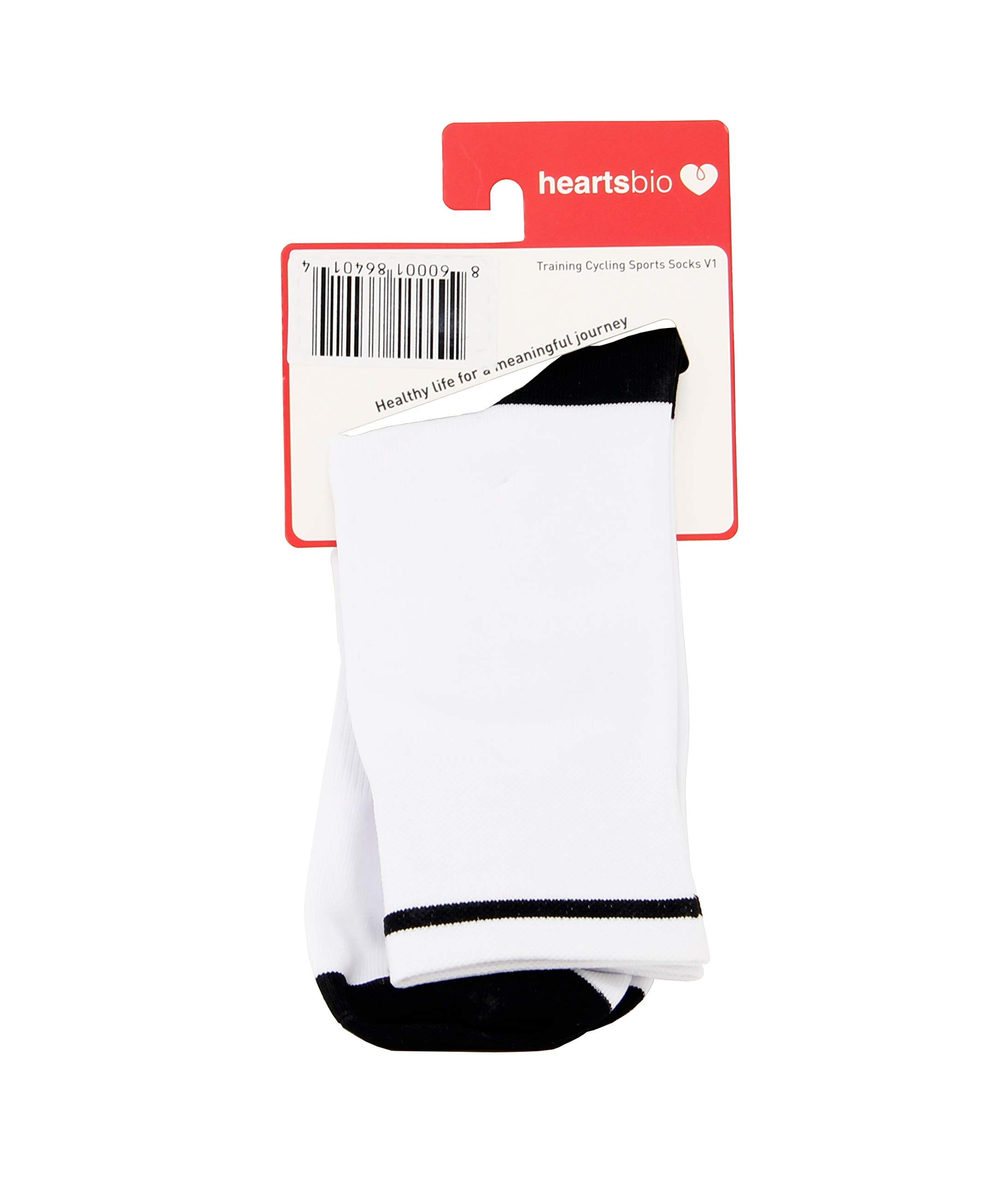 HeartsBio Training Cycling Sports Socks : white | free size | Socks built for cycling, workouts, and everyday wear. All Day Support | Firm Compression, Fast Dry, Responsive Feel