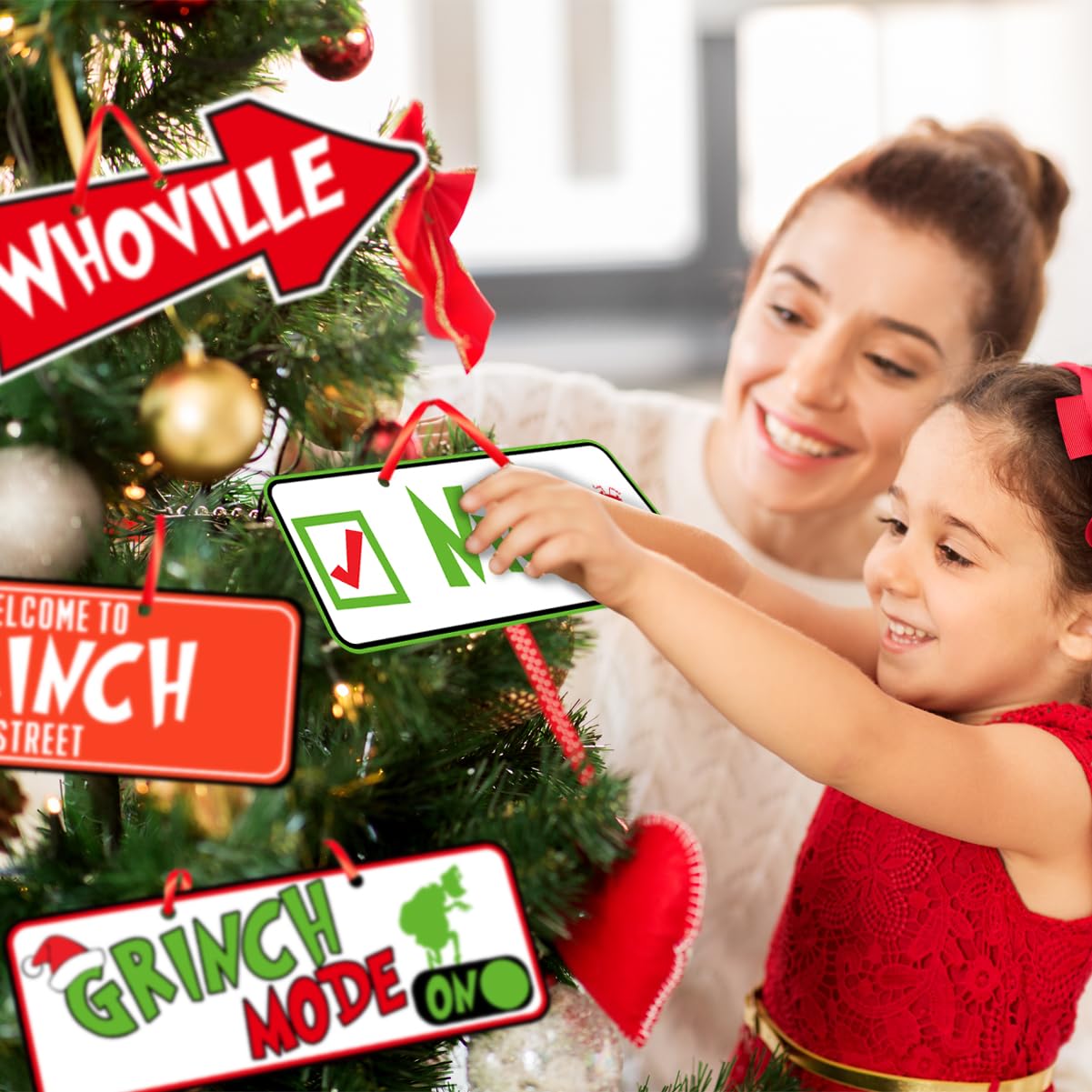 Grinchs Christmas Tree Decorations - 20Pcs Grinchs Christmas Tree Hanging Ornament Holiday Xmas Ornaments Christmas Decor Home Indoors