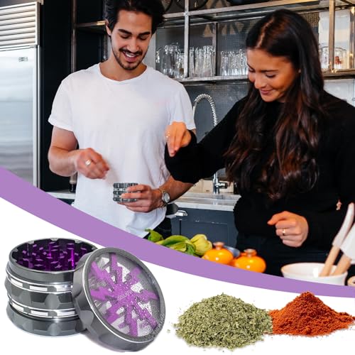 Grinder, 2.5 Inch Spice Grinder, Aluminium Alloy Manual Grinder