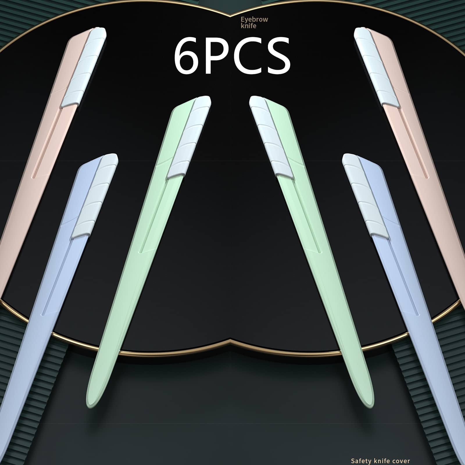 Multipurpose Exfoliating Dermaplaning Tool, Eyebrow Razor, Facial Razor, 6 pcs eyebrow trimmers with sliding cover