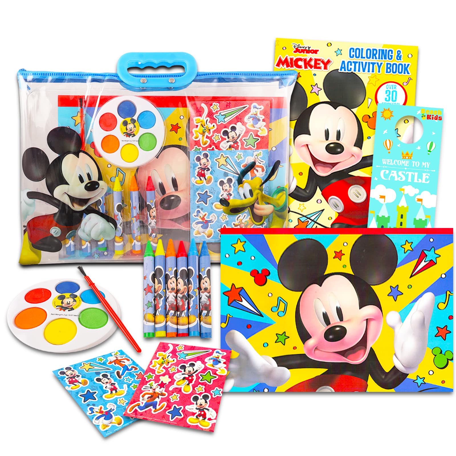Mickey Mouse Coloring and Activity Kit - Bundle with Mickey Mouse Coloring Book, Stickers, Paint, Activities, and More | Mickey Mouse Art Set for Kids, Boys, Girls