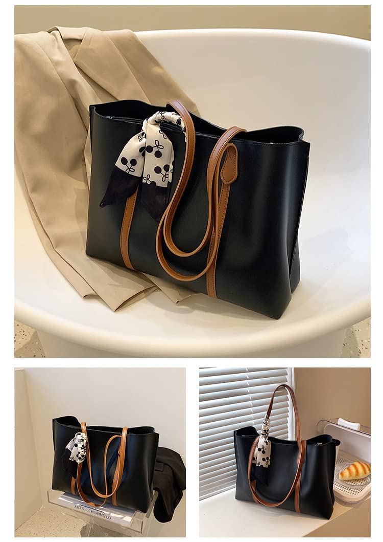 MINKARS Tote Bag for Women Large Purse Shoulder Bag, Black