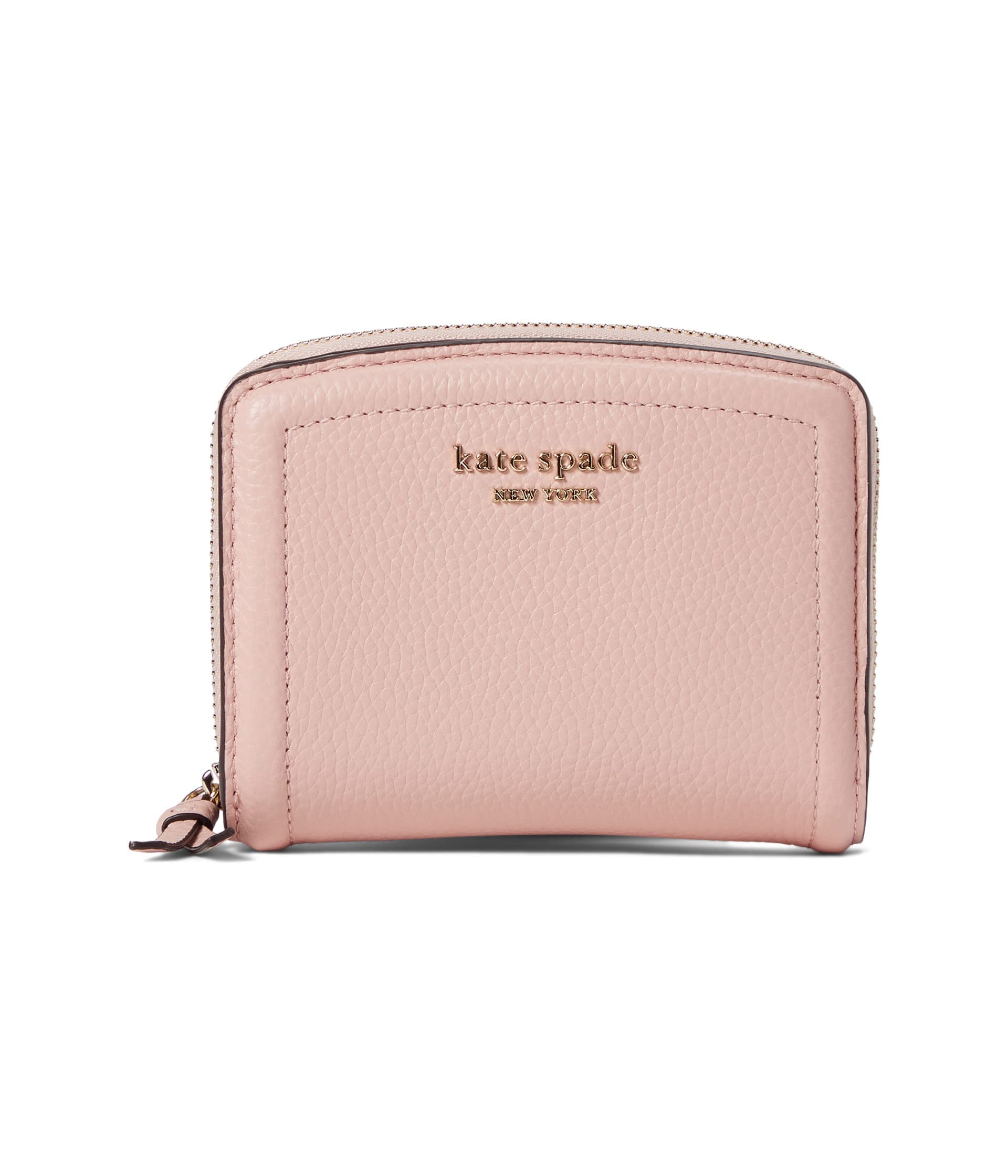 Kate Spade New York Knott Pebbled Leather Small Compact Wallet Mochi Pink One Size