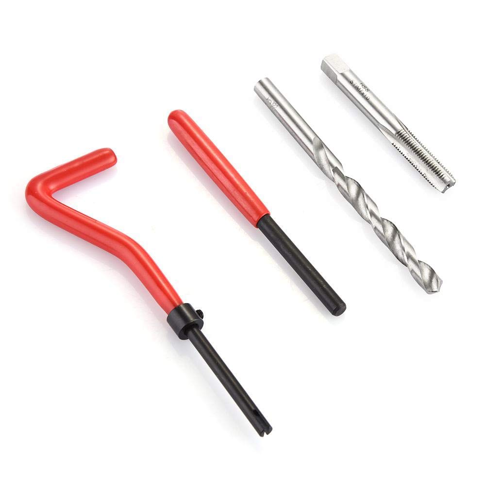 Highking Tool Thread Repair Kit, M7 x 1.0mm Metric Thread Repair Insert Kit Compatible Hand Tool Set for Auto Repairing (M7-1.0)