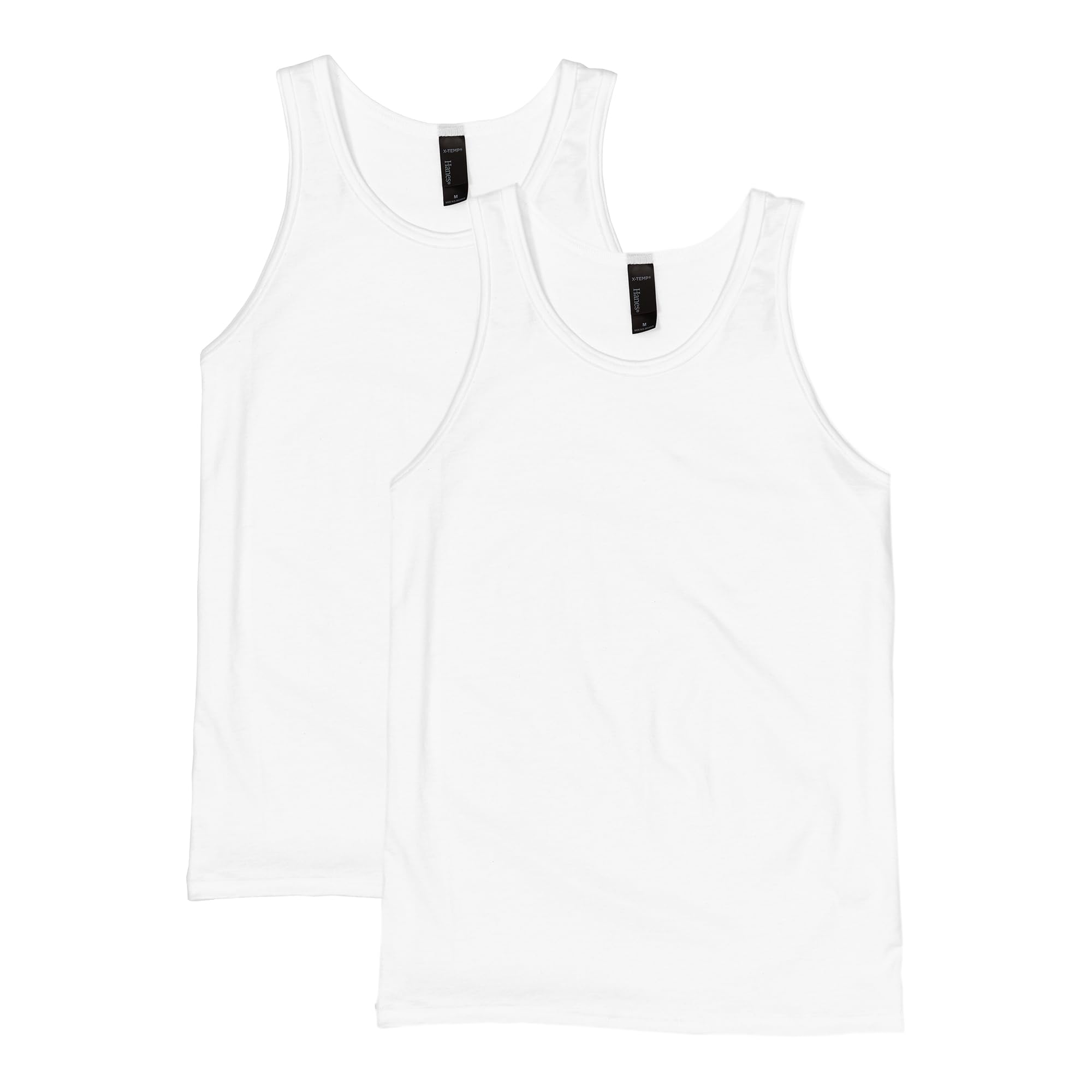 Hanes mens X-temp 2 Pack Tank Top Cami Shirt, White, Large US