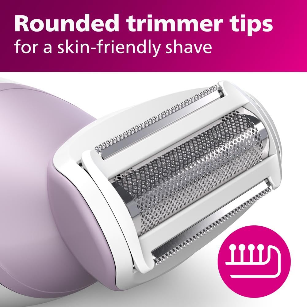 Philips Beauty Lady Electric Shaver Series 6000, Cordless with 4 Accessories, BRL136/00, White