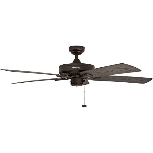 Honeywell Belmar 52-Inch Indoor/Outdoor Ceiling Fan, Five Damp Rated Fan Blades, Bronze (Renewed)
