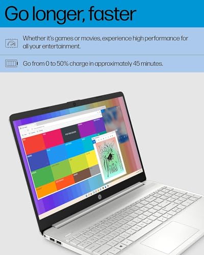 HP 2023 Newest 15.6" Laptop, AMD Ryzen 7 5700U (Beats i7-1265U), 16GB RAM, 512GB SSD, HD Micro-Edge Display, AMD Radeon Graphics, Thin & Portable, Wi-Fi 6, Bluetooth, Windows 11 Home, Natural Silver