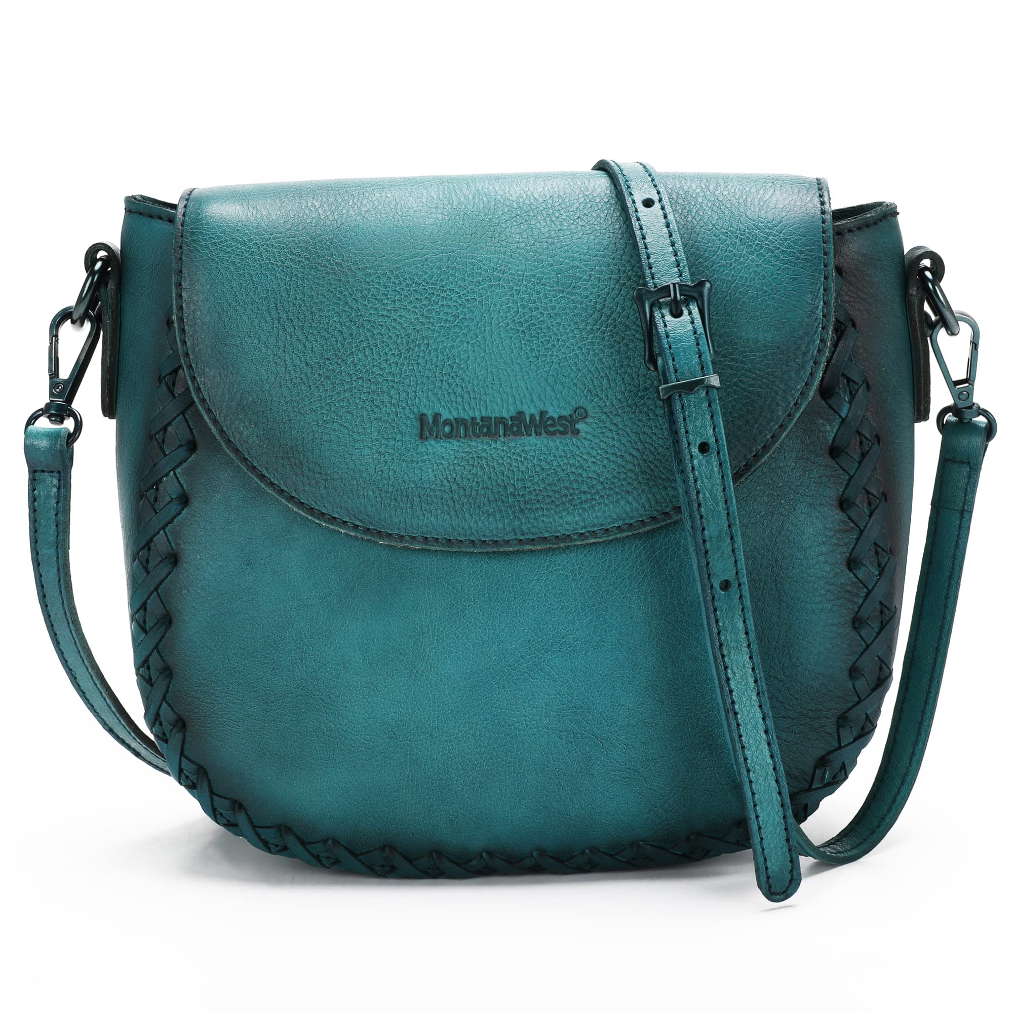 Montana West Genuine Leather Crossbody Bag for Women Mini Tooled Collection Cellphone Purses Shoulder Bag MWG03-9065TQ