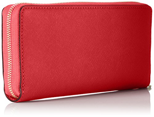 Michael Kors Jet Set Travel Continental Zip Around Leather Wallet Wristlet (Bright Red)