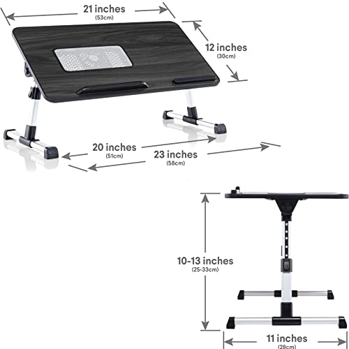 Husband Pillow Combo - Backrest Pillow with Arms : Medium White & Lap Desk Bed Tray : Grey - Memory Foam Reading Pillows for Bed w/Removable Neck Roll & Laptop Bed Tray Table
