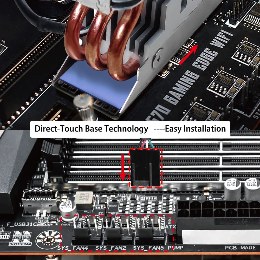 NewHail 12V M.2 2280 SSD Heatsink with 40mm PWM Cooling Fan, Copper Heat Pipes and Thermal Pad, SSD Cooler for M.2 2280 NVMe & SATA SSD Only