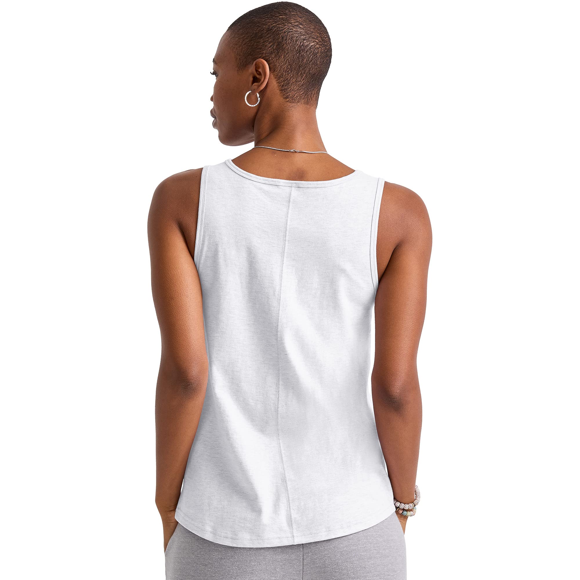 Hanes Originals Tri-Blend Tank Top, Lightweight Sleeveless Shirt for Women, Plus, ECO White, Medium