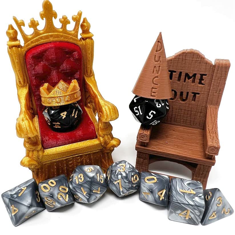 MunnyGrubbers - Dice Jail Cage - Crit Crown & Lucky Throne Gift for Dungeons and Dragons - DND - D&D - (Throne A)
