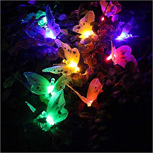 HGKFJH Butterfly Solar 12LED Light Brass Decorative Light String Festival Garden Home Decoration Light String