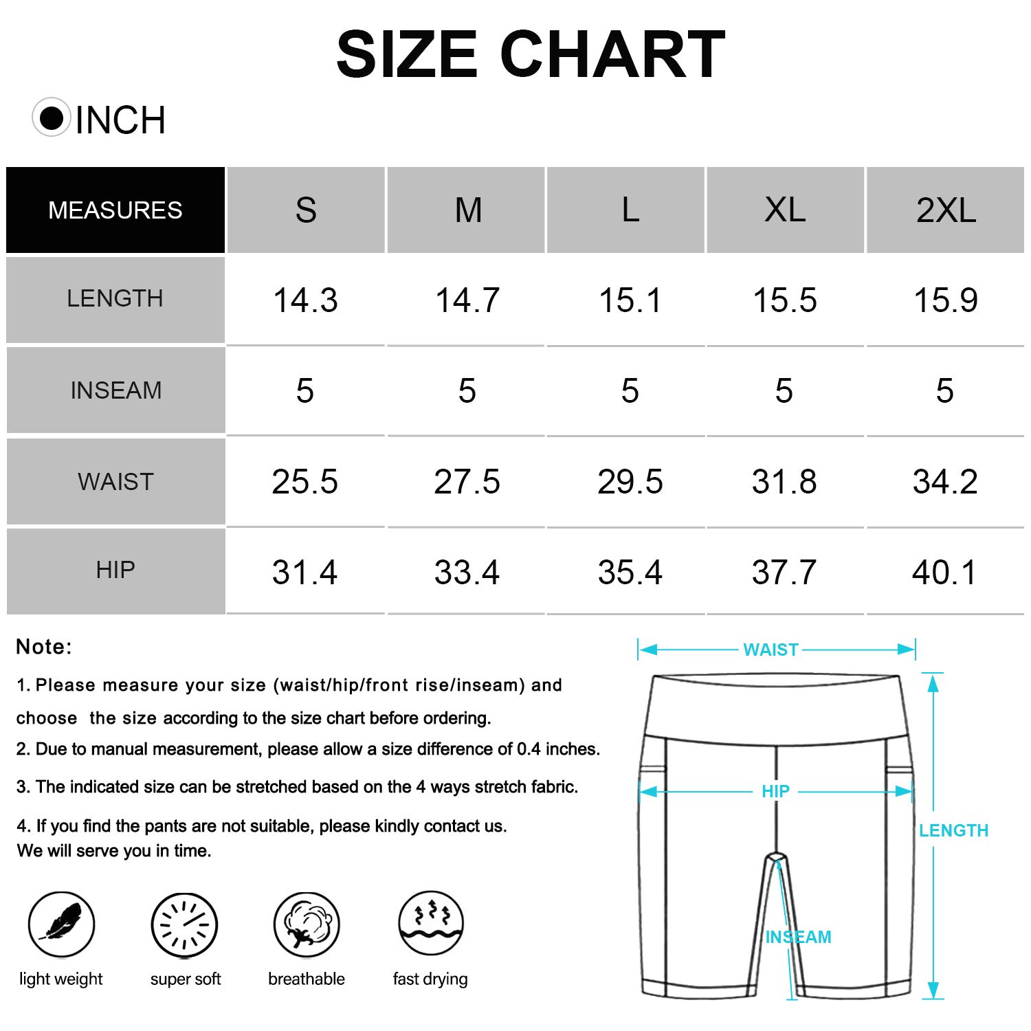 HISKYWIN 5"/8" Inseam High Waist Women Yoga Shorts Compression Exercise Workout Running Shorts Pockets F18011-Fluorescent yellow-L