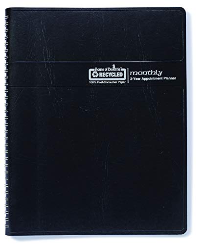 House of Doolittle 2023-2024 Monthly Calendar Planner, 2 Years, Expense Log, 6.9 x 8.75 Inches, Black Leatherette Cover (HOD268002-23)