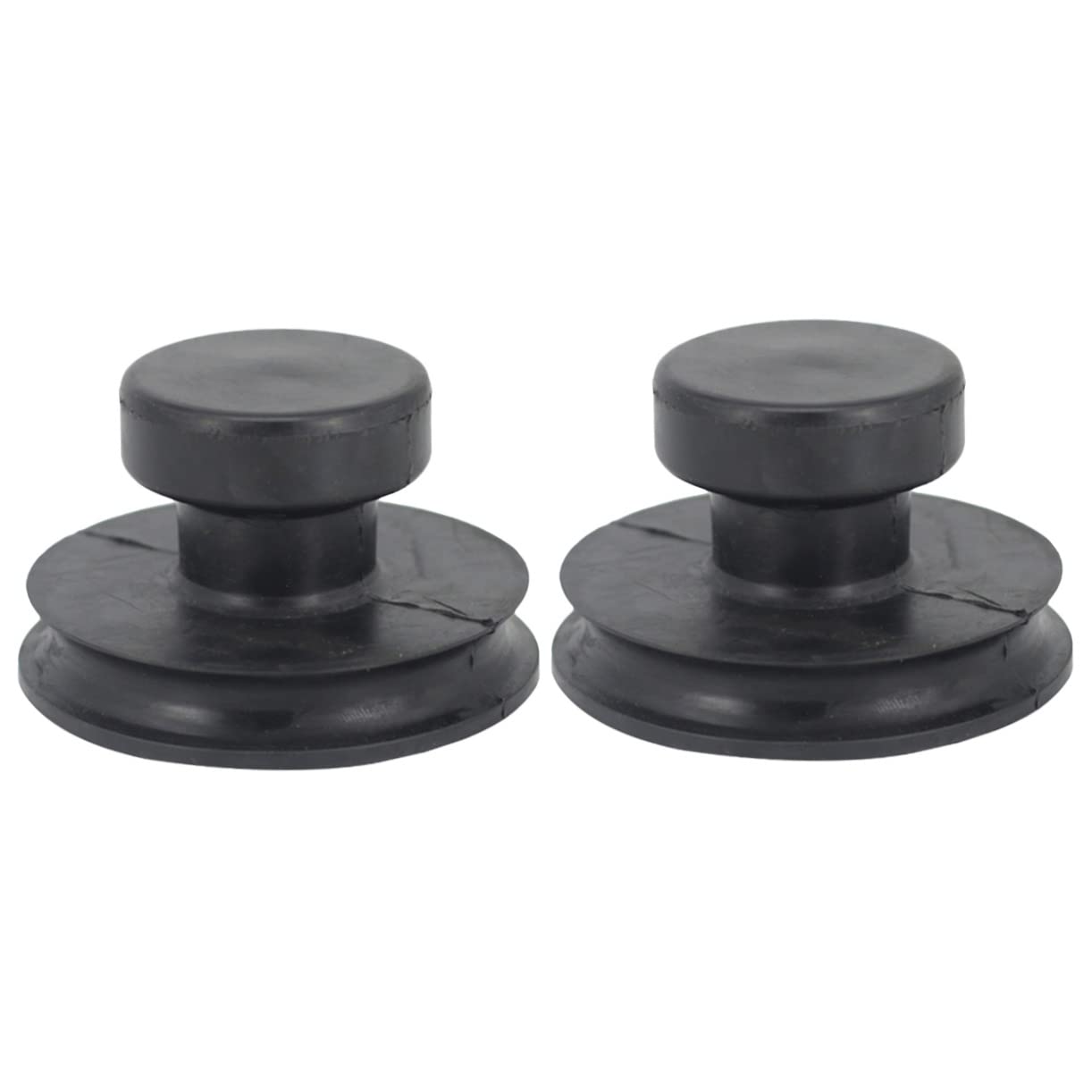 Milisten 2pcs Black Spiritual Meditation Knob Nepal Suction Healing Practical for Buddha Rubber Handle Bowl Sound Tool Tibetan Premium Singing Accessories Lifting