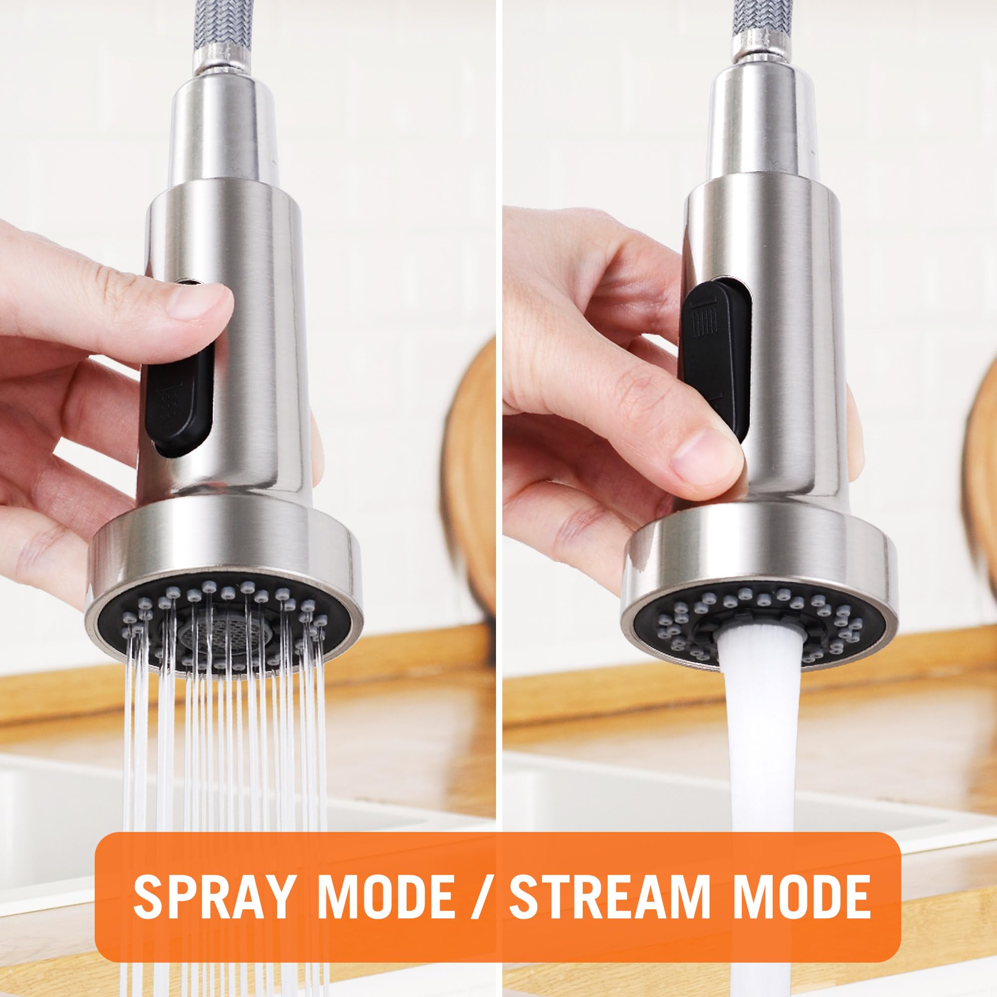 HGN Touchless Kitchen Faucets with Pull Down Sprayer, Motion Sensor Smart Hands-Free Activated Single Handle Spring Kitchen Sink Faucet