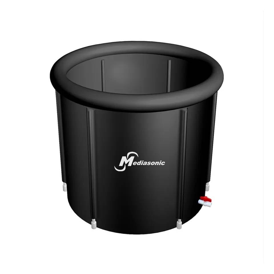 Ice Bath Tub for Athletes | Large Capacity 115 Gallons / 433 Liters | Portable Cold Ice Tub | Inflatable Ice Bath for Outdoor Cold Therapy Tub by Mediasonic (MS-100RP)