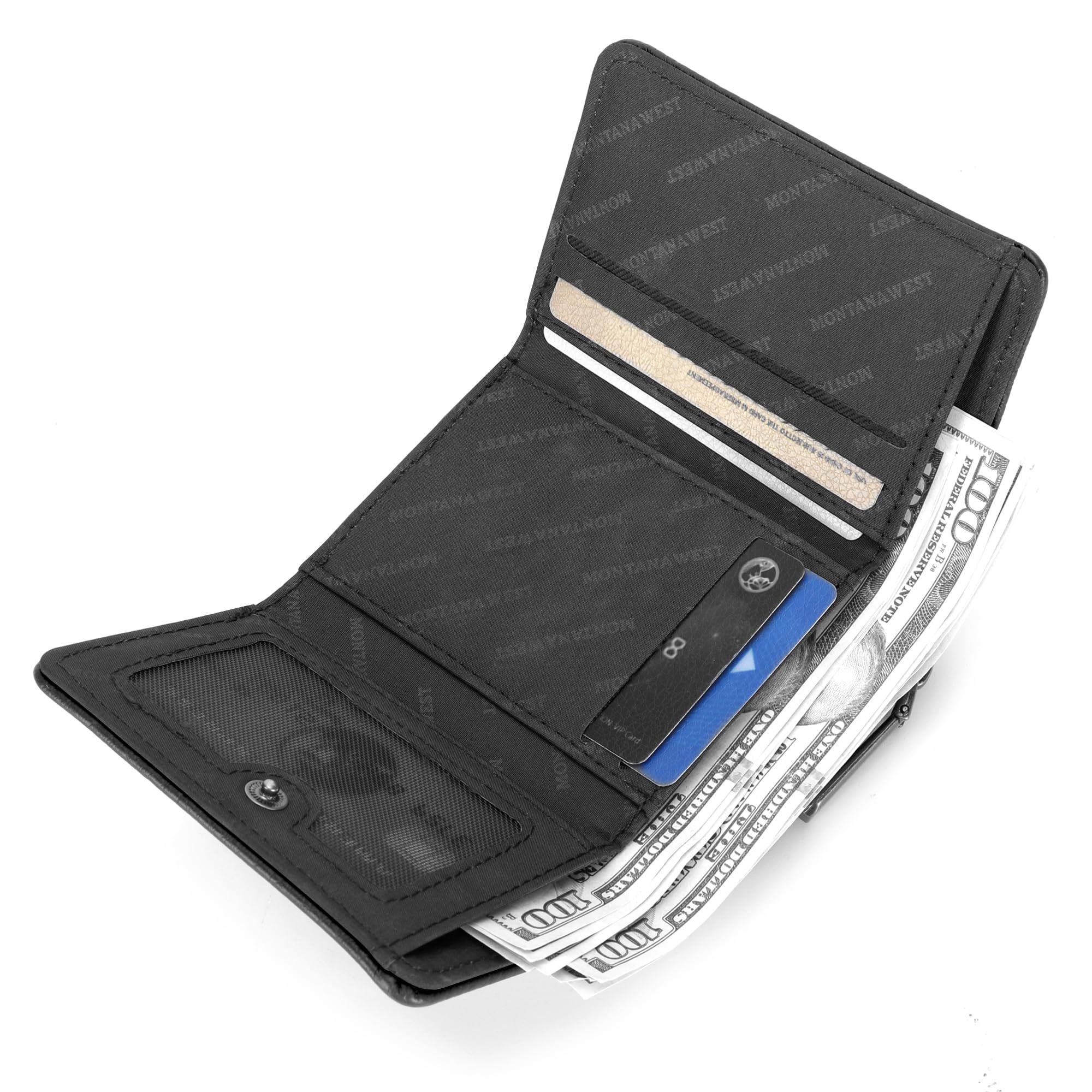 Montana West Women's Wallet Long Bifold Card Holder RFID Blocking with Zipper Coin Pocket